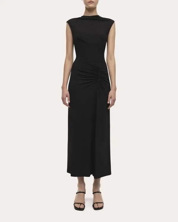 Simkhai Acacia Jersey Draped Maxi Dress - Black
