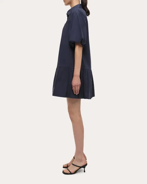 Simkhai Crissy Poplin Drop-waist Shirt Dress - Blue