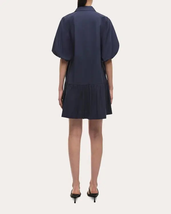 Simkhai Crissy Poplin Drop-waist Shirt Dress - Blue