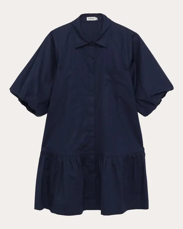 Simkhai Crissy Poplin Drop-waist Shirt Dress - Blue