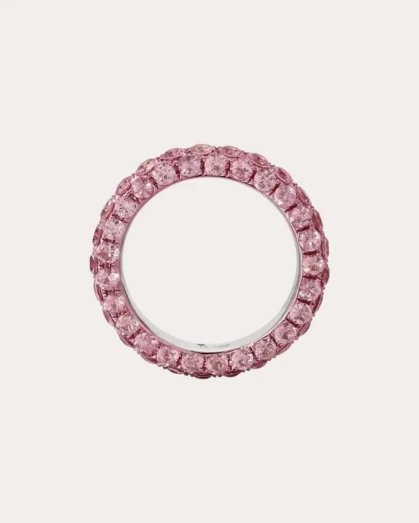 GRAZIELA 18k Gold Sapphire Band Ring - Pink