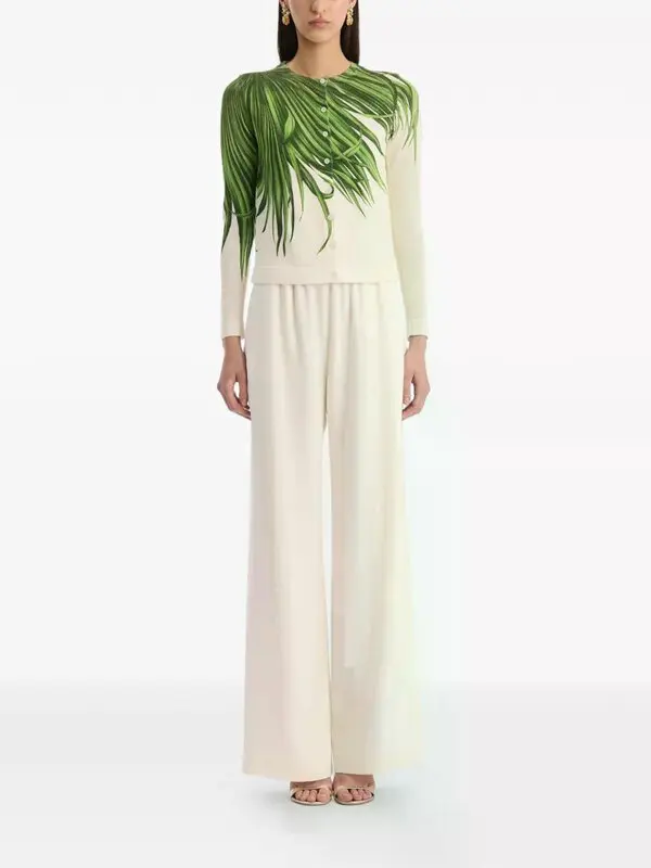 Oscar De La Renta Palm Leaves Cardigan