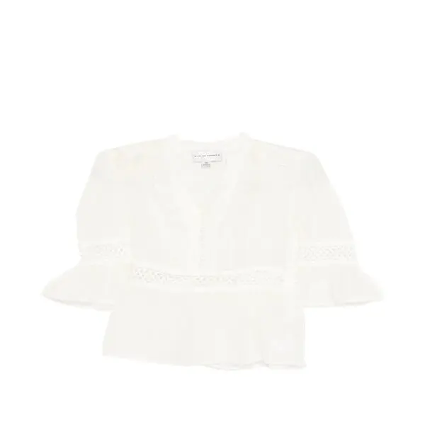 WE ARE KINDRED Josephine Silk Peplum Blouse - White