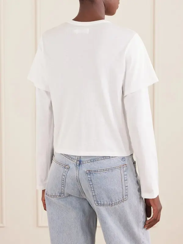 Still Here Double Cotton-jersey T-shirt - White