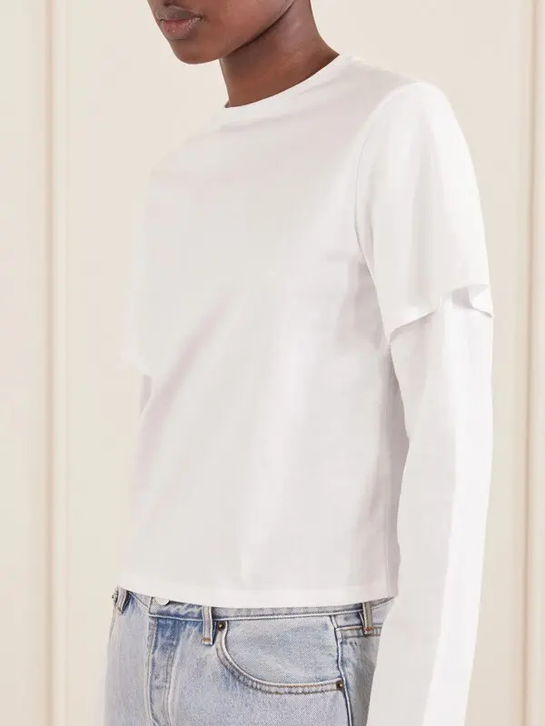 Still Here Double Cotton-jersey T-shirt - White