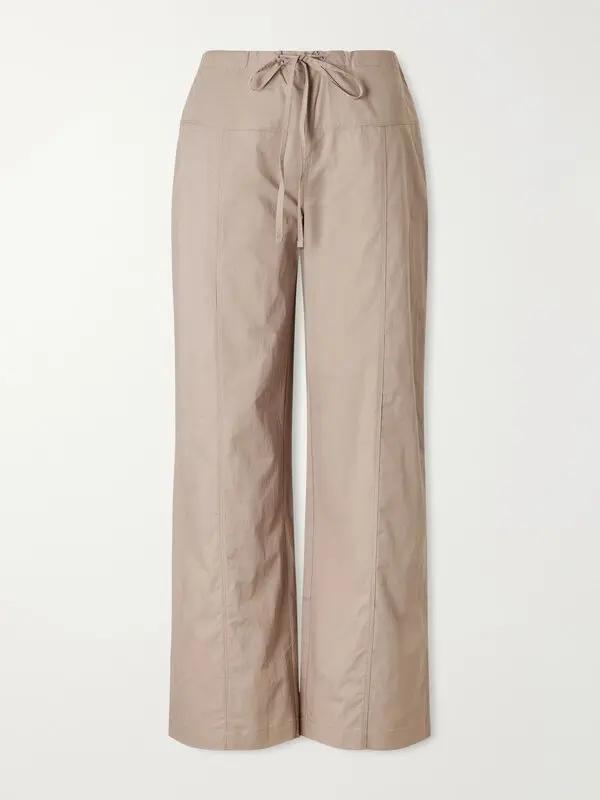 DEIJI STUDIOS Seam Organic Cotton Straight-leg Drawstring Pants - Gray