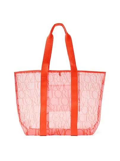 Victoria's Secret Mesh Carryall Beach Tote - Print