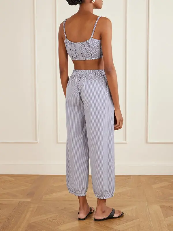 Suzie Kondi Striped Cotton Poplin Balloon Pants