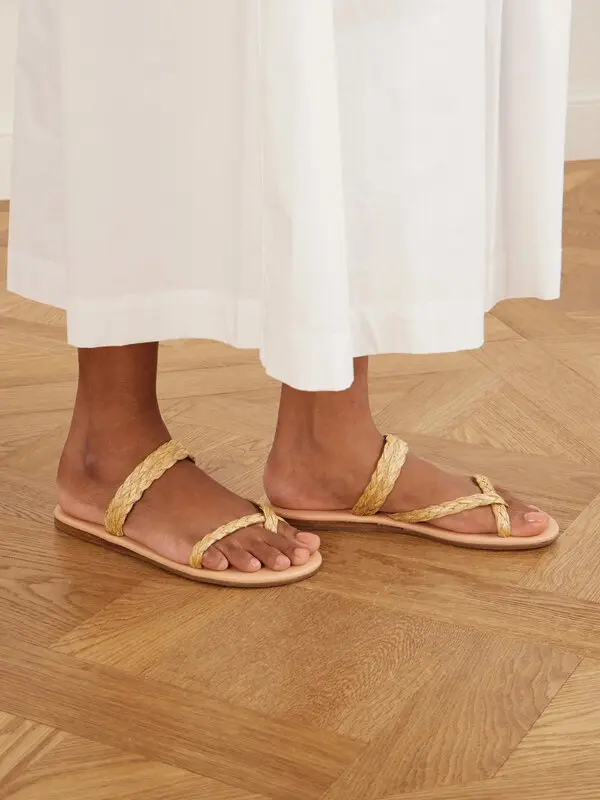 ANCIENT GREEK SANDALS Daphnae Raffia Sandals - Neutrals