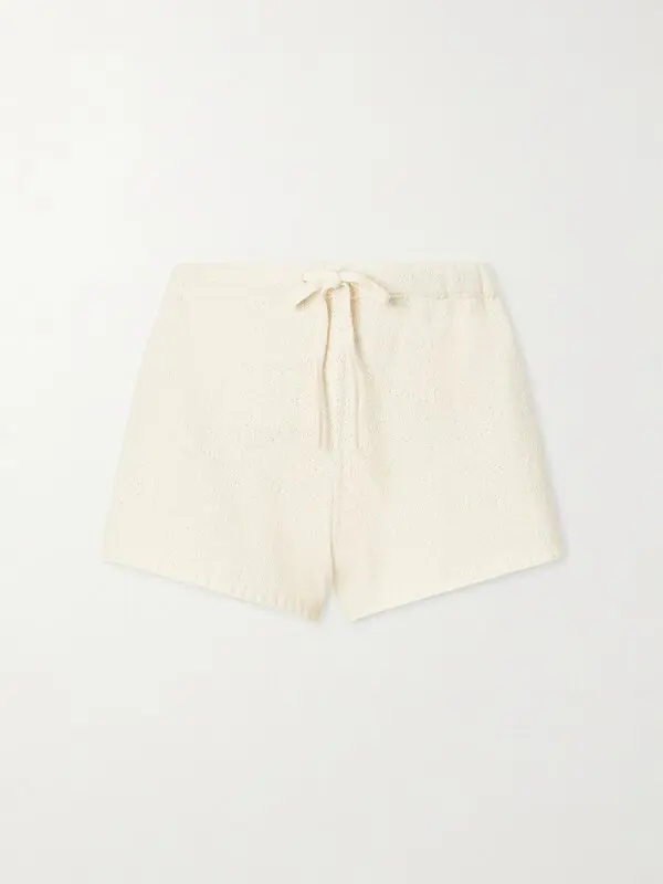 Suzie Kondi Cotton-bouclé Shorts - Neutrals