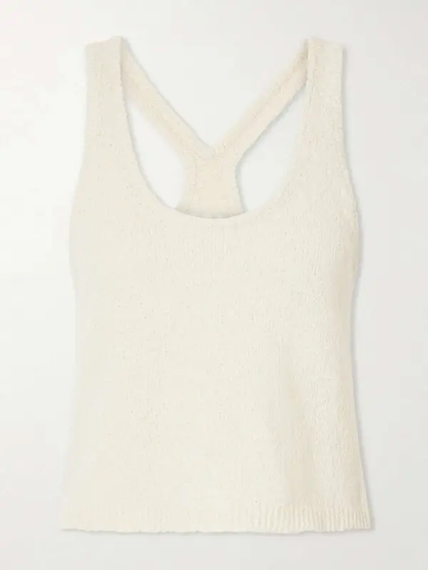 Suzie Kondi Tia Cotton-bouclé Tank Top - Ecru