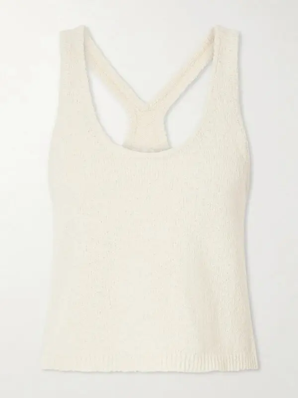 Suzie Kondi Tia Cotton-bouclé Tank Top - Ecru