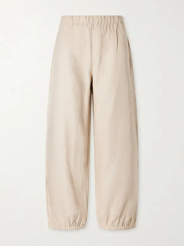 Suzie Kondi Delos" Linen Wide-leg Pants - Neutrals