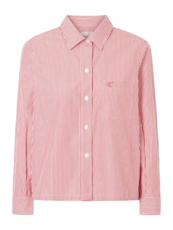 Suzie Kondi Striped Cotton-poplin Shirt - Red