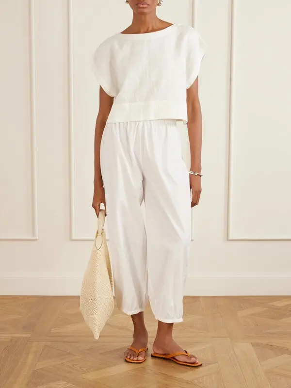 Suzie Kondi Delos Cotton-poplin Balloon Pants - White