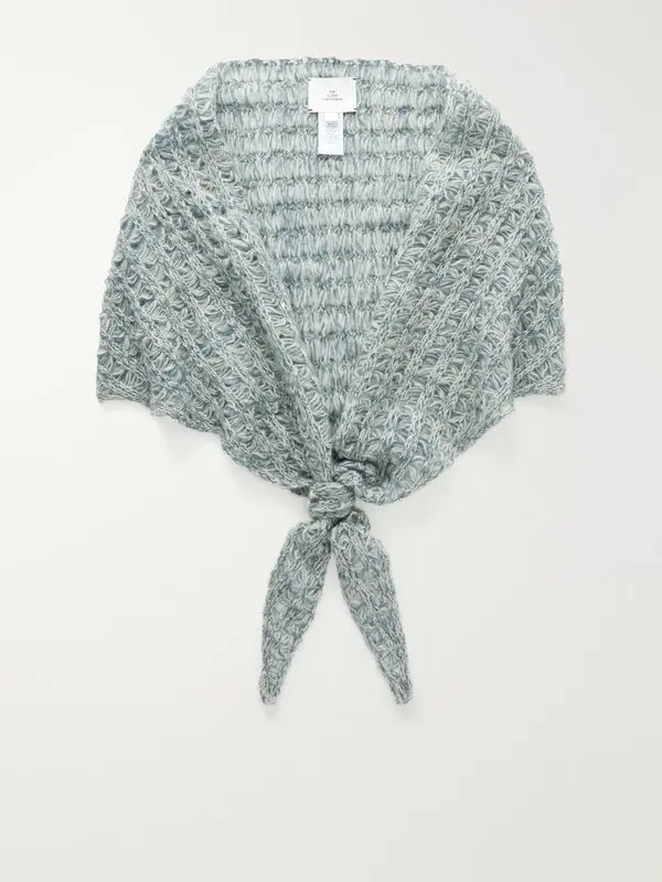 THE ELDER STATESMAN Cashmere And Silk-blend Scarf - Green