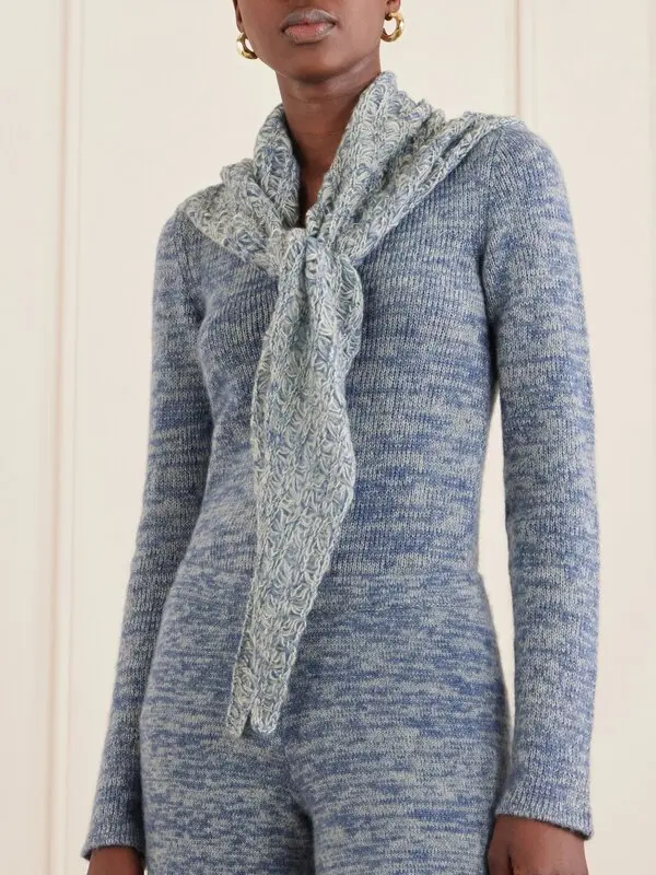 THE ELDER STATESMAN Cashmere And Silk-blend Scarf