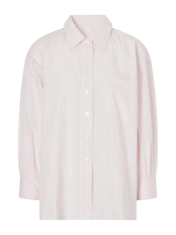 Suzie Kondi Kappa Logo-embroidered Striped Cotton Poplin Shirt - Pink