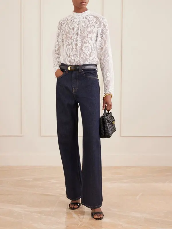 SELF-PORTRAIT Scalloped Lace Blouse