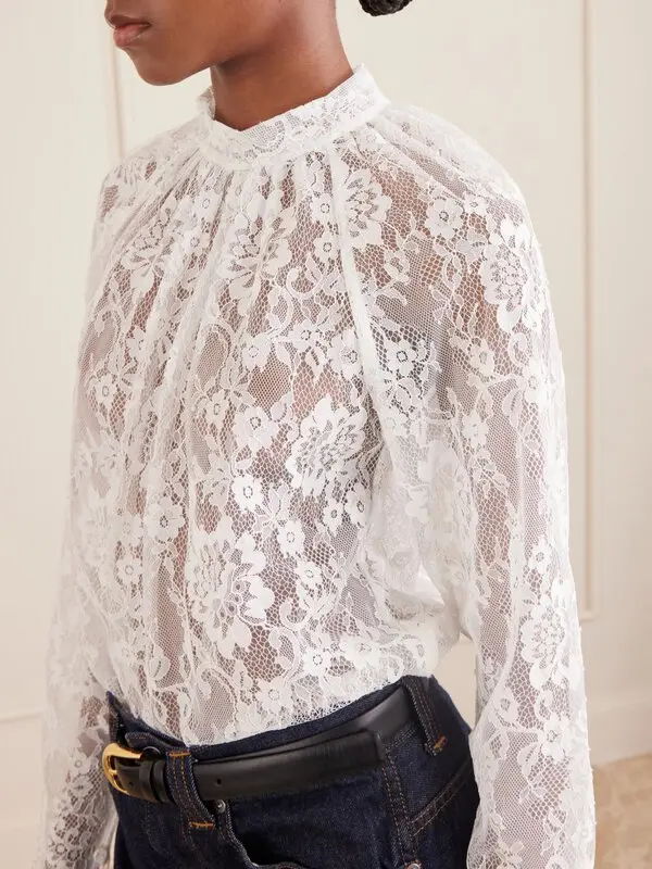SELF-PORTRAIT Scalloped Lace Blouse