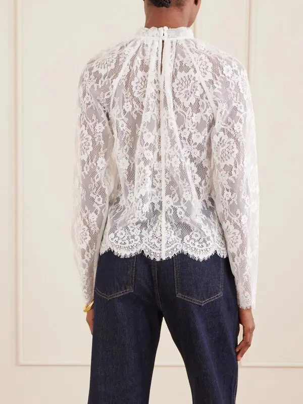 SELF-PORTRAIT Scalloped Lace Blouse