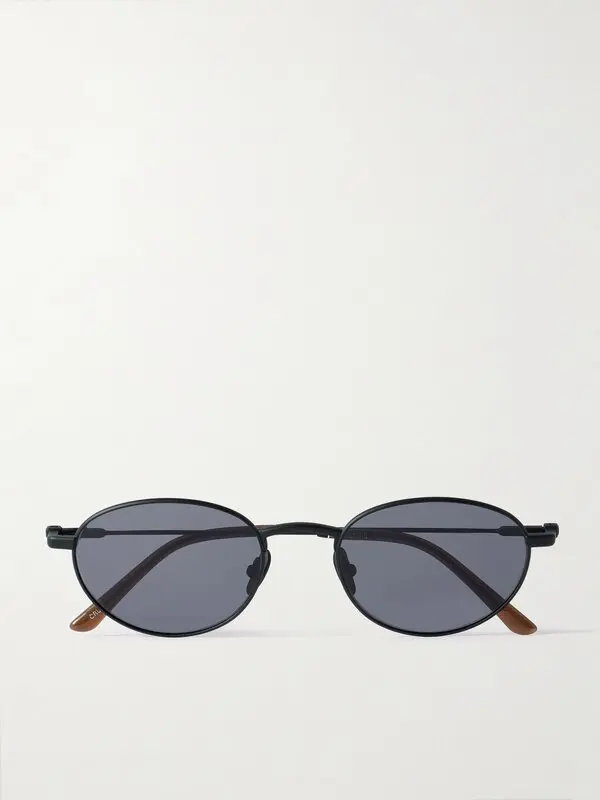 THISTLES Cruz Oval-frame Sunglasses - Black