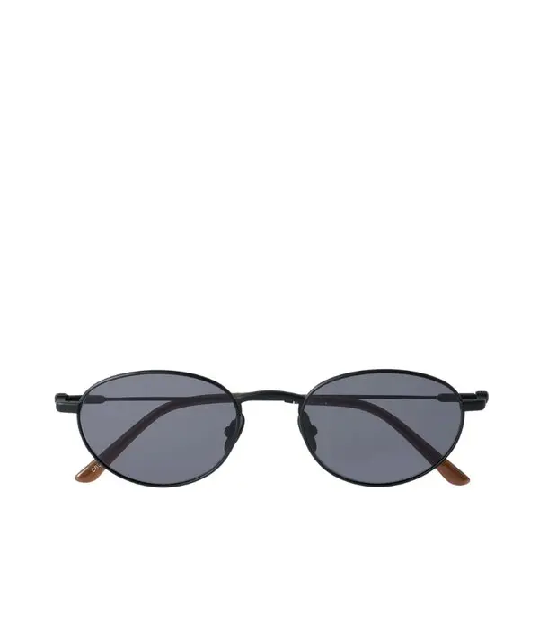 THISTLES Cruz Oval-frame Sunglasses - Black