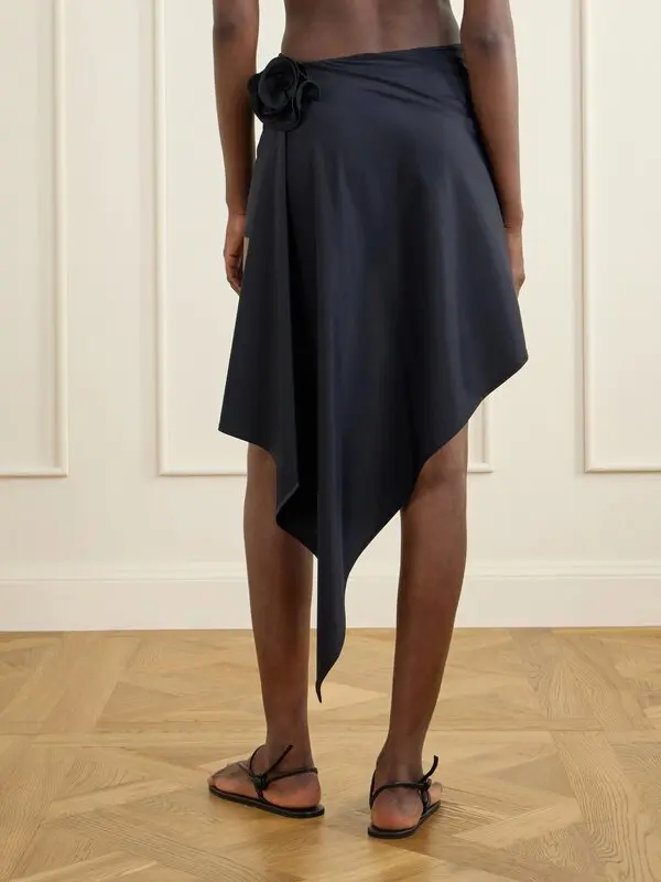 Magda Butrym Asymmetrical Floral-appliquéd Stretch-jersey Cover-up
