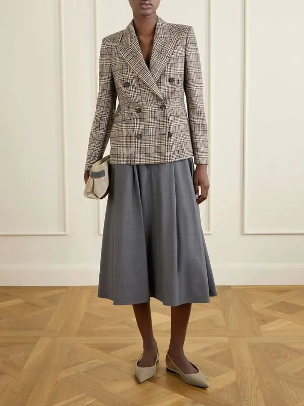 Brunello Cucinelli Checked Wool-blend Blazer