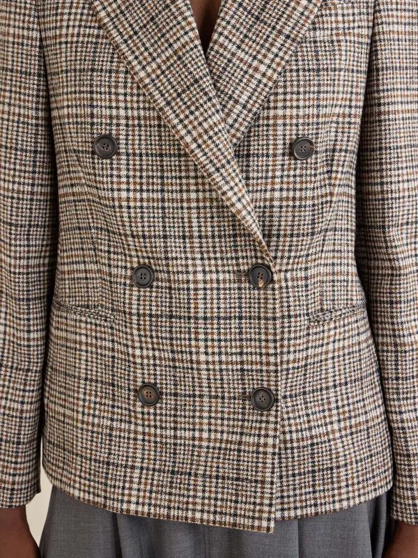 Brunello Cucinelli Checked Wool-blend Blazer