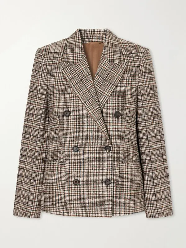 Brunello Cucinelli Checked Wool-blend Blazer - Neutrals