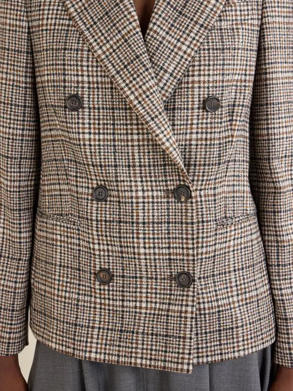 Brunello Cucinelli Checked Wool-blend Blazer