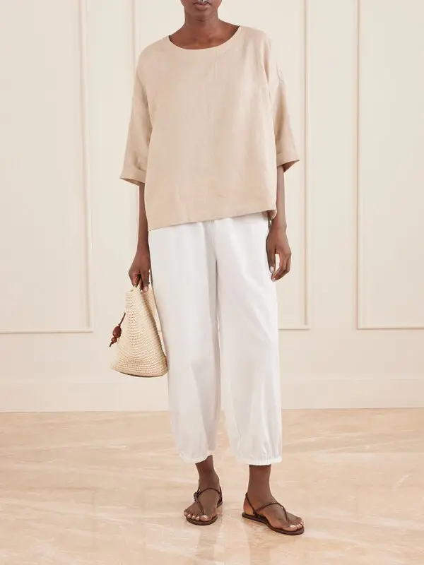 Suzie Kondi Saria Linen-chambray Top