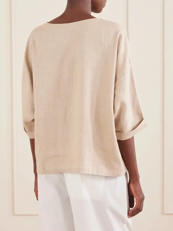 Suzie Kondi Saria Linen-chambray Top