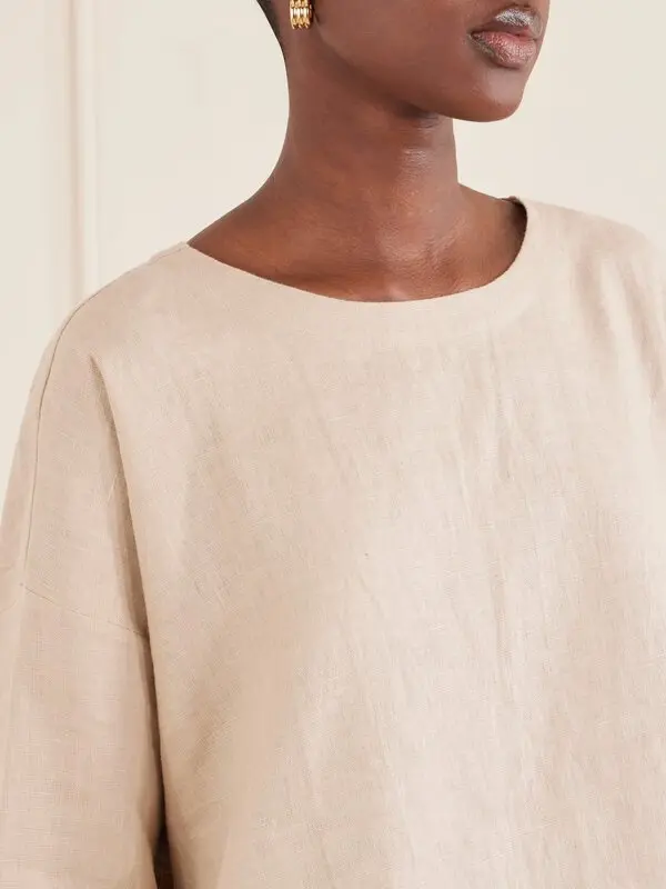 Suzie Kondi Saria Linen-chambray Top