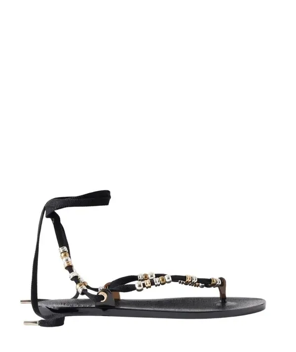 ANCIENT GREEK SANDALS Esther Bead-embellished Jelly Thong Sandals - Black