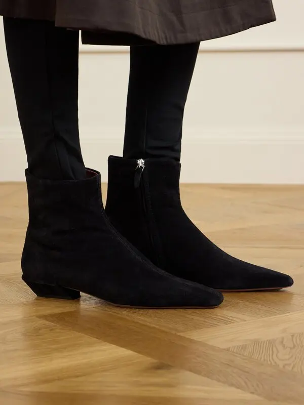 Paris Texas Bettina 25 Suede Ankle Boots - Black