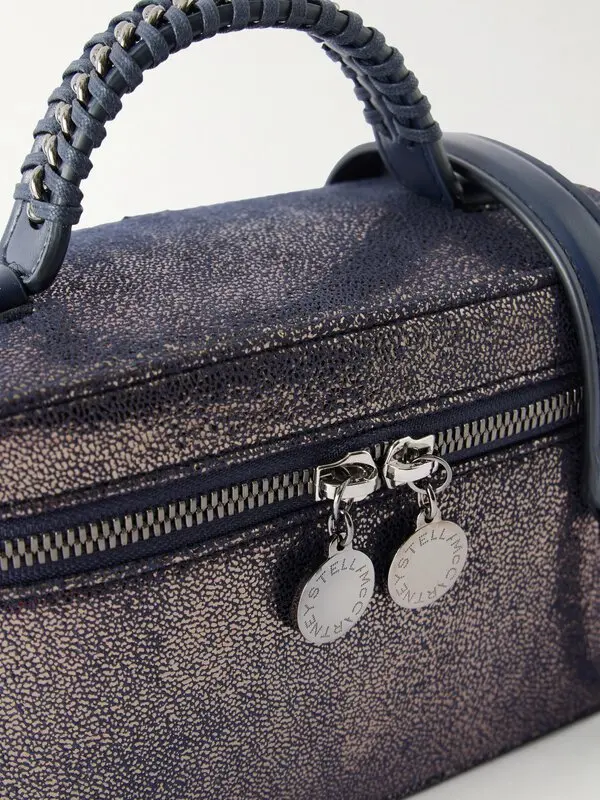 Stella McCartney Falabella Vanity Case Metallic Vegetarian Suede Shoulder Bag - Blue