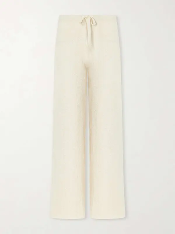 Suzie Kondi Calla Cotton-bouclé Flared Pants - Ecru