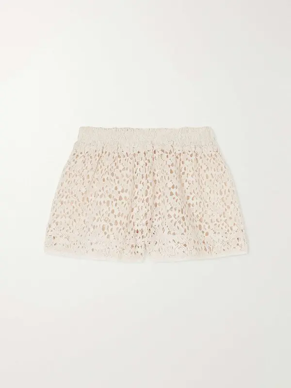 Suzie Kondi Cotton-lace Shorts - Ecru