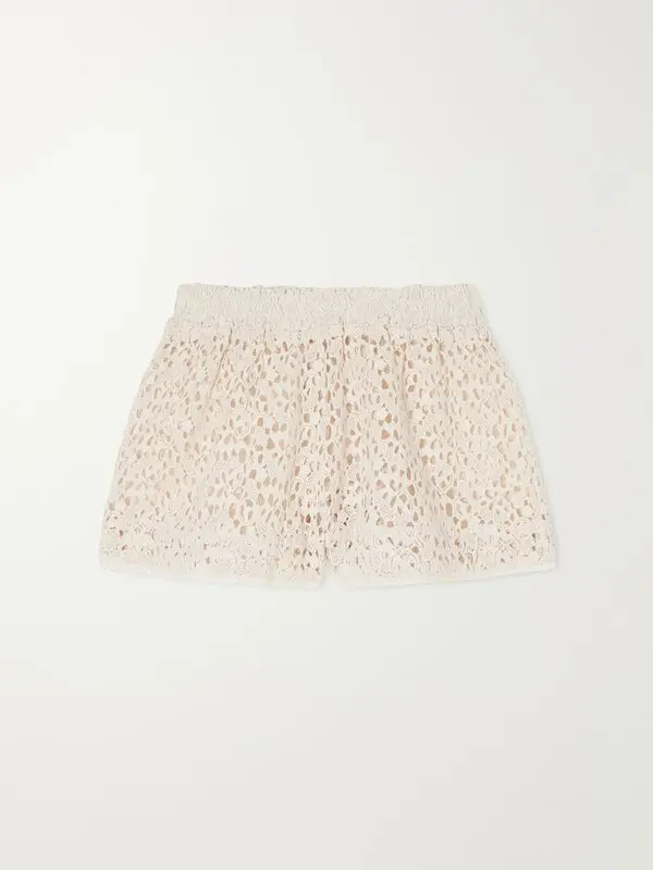 Suzie Kondi Shkip" Cotton-lace Shorts - Neutrals