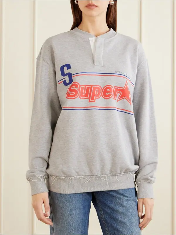 Stella McCartney Superstar Logo-printed Cotton-jersey Sweatshirt - Gray