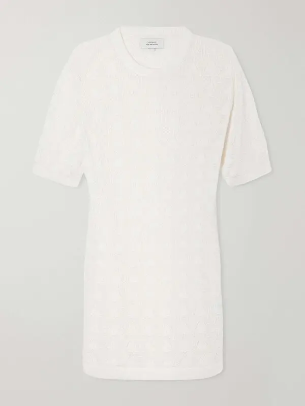 Loulou De Saison Armas Pointelle-knit Mini Dress - Ivory