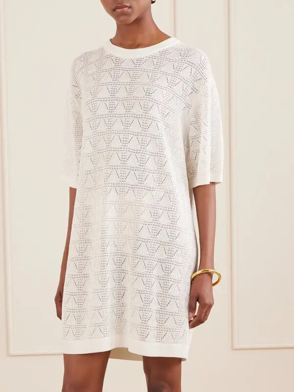 Loulou De Saison Armas' Pointelle-knit Mini Dress