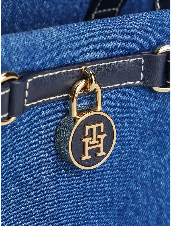 Tommy Hilfiger Denim Mini Tote Bag With Monogram Padlock