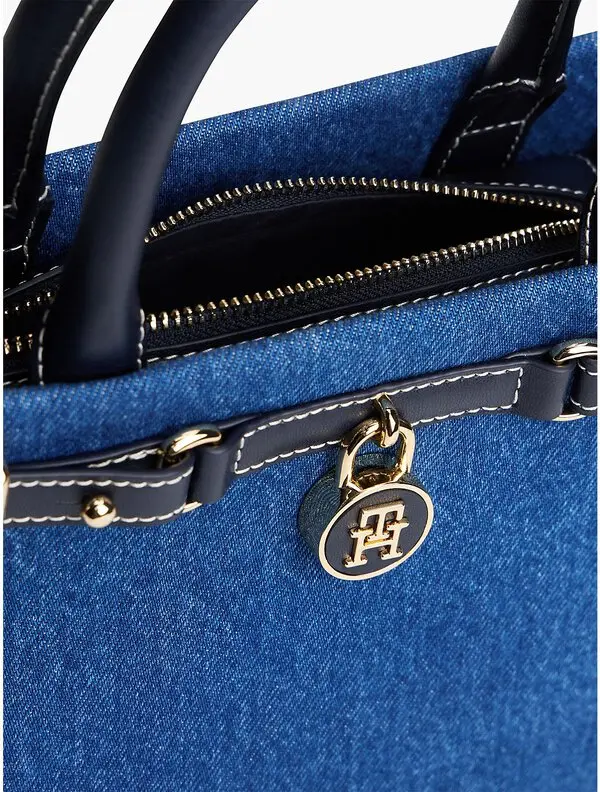 Tommy Hilfiger Denim Mini Tote Bag With Monogram Padlock