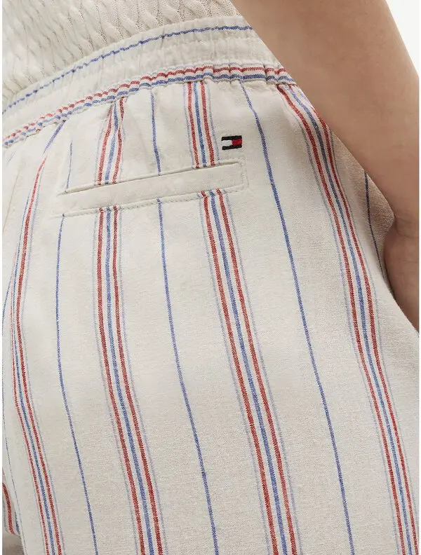 Tommy Hilfiger Stripe Linen-blend Cropped Wide-leg Pants