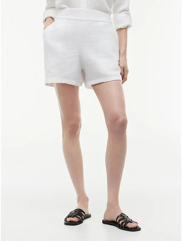 Tommy Hilfiger Crinkle Gauze Pull-on Shorts - Optic White