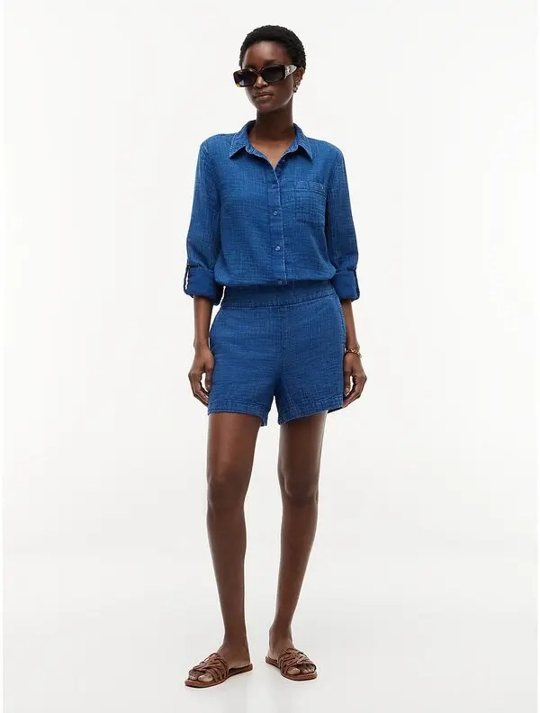 Tommy Hilfiger Crinkle Gauze Pull-on Shorts - Indigo