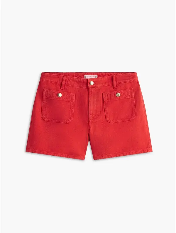 Tommy Hilfiger Patch Pocket Denim Shorts - Primary Red